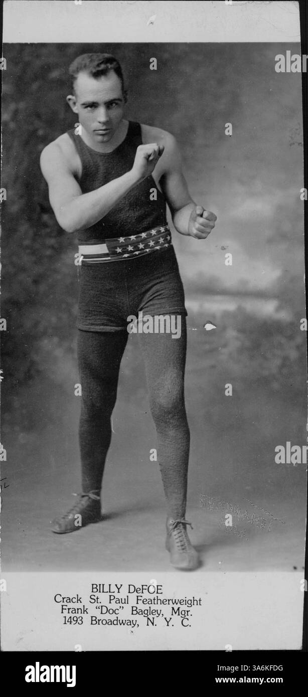 Billy DeFoe was a featherweight boxer who appeared at the Armory, known ...