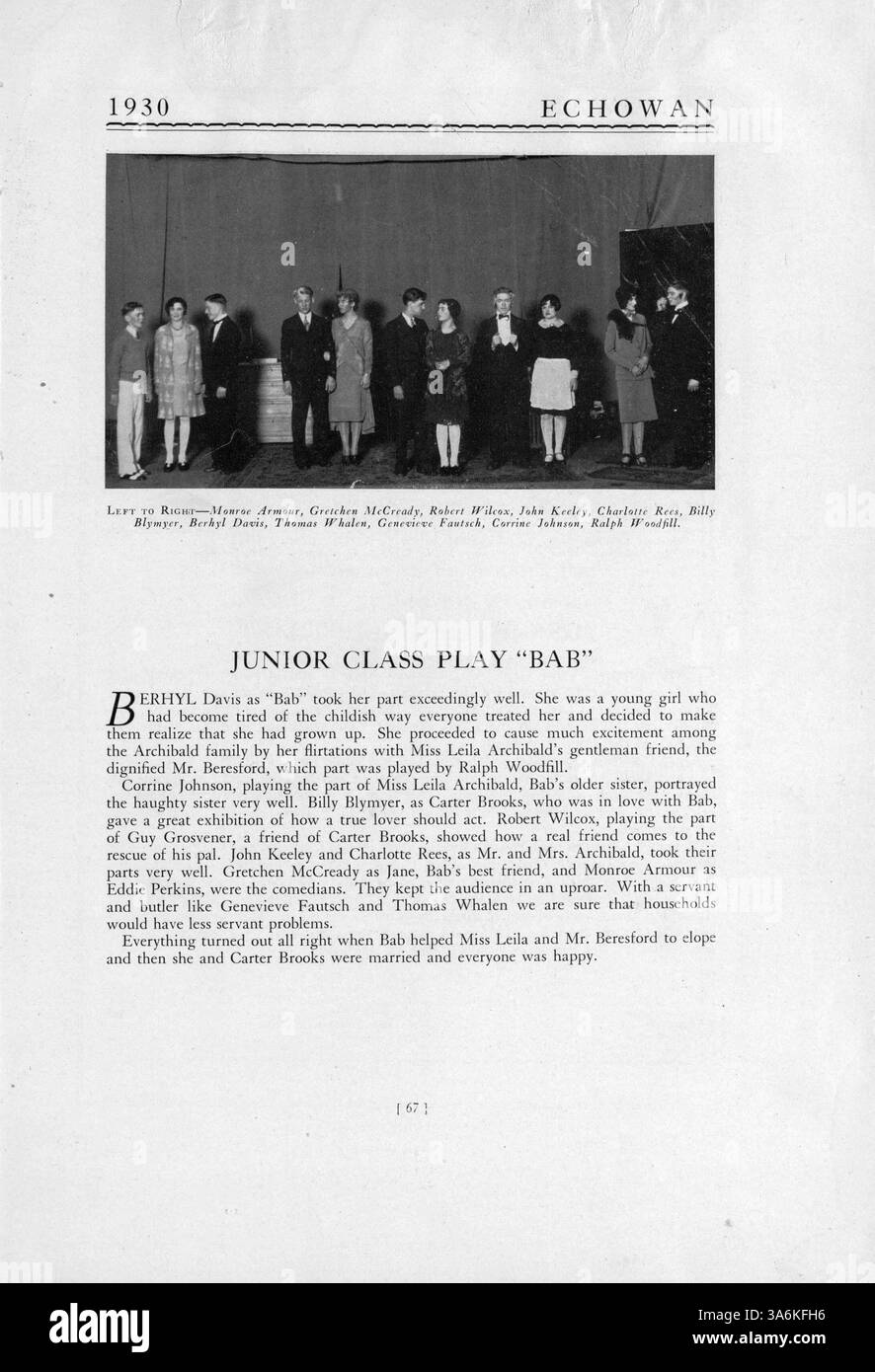 The 1930 Echowan yearbook captures highlights from the 1929-1930 school ...