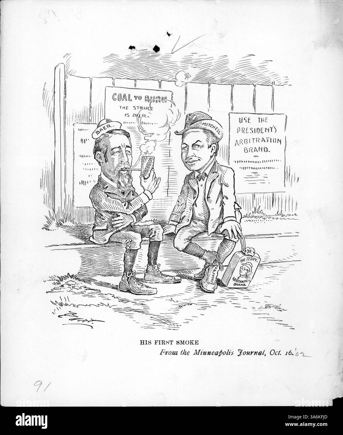 This photograph features George Baer, a coal industry negotiator ...