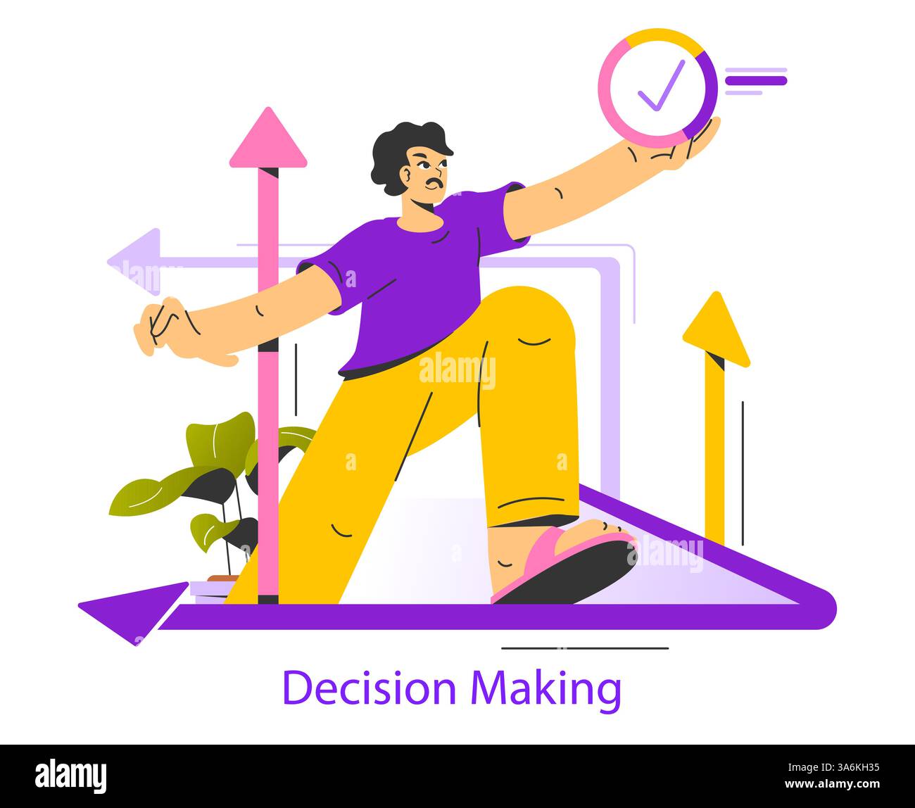 Decision Making concept. Visual representation of making choices ...