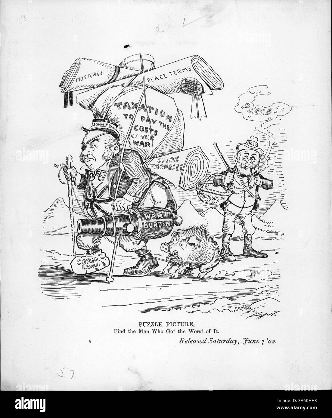 This political cartoon, titled 'Find the Man Who Got the Worst of It ...