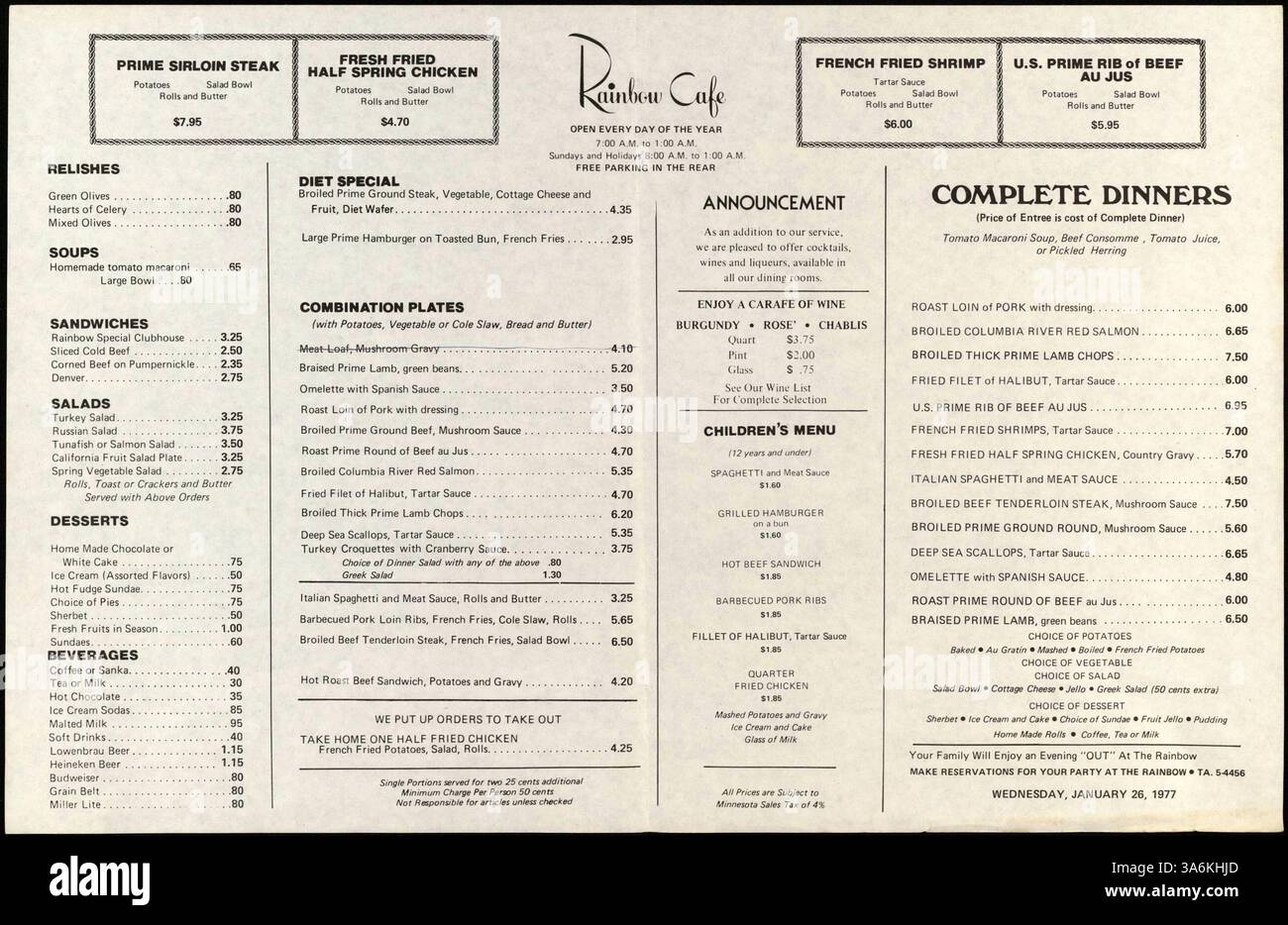 The rainbow cafes menu hi-res stock photography and images - Alamy