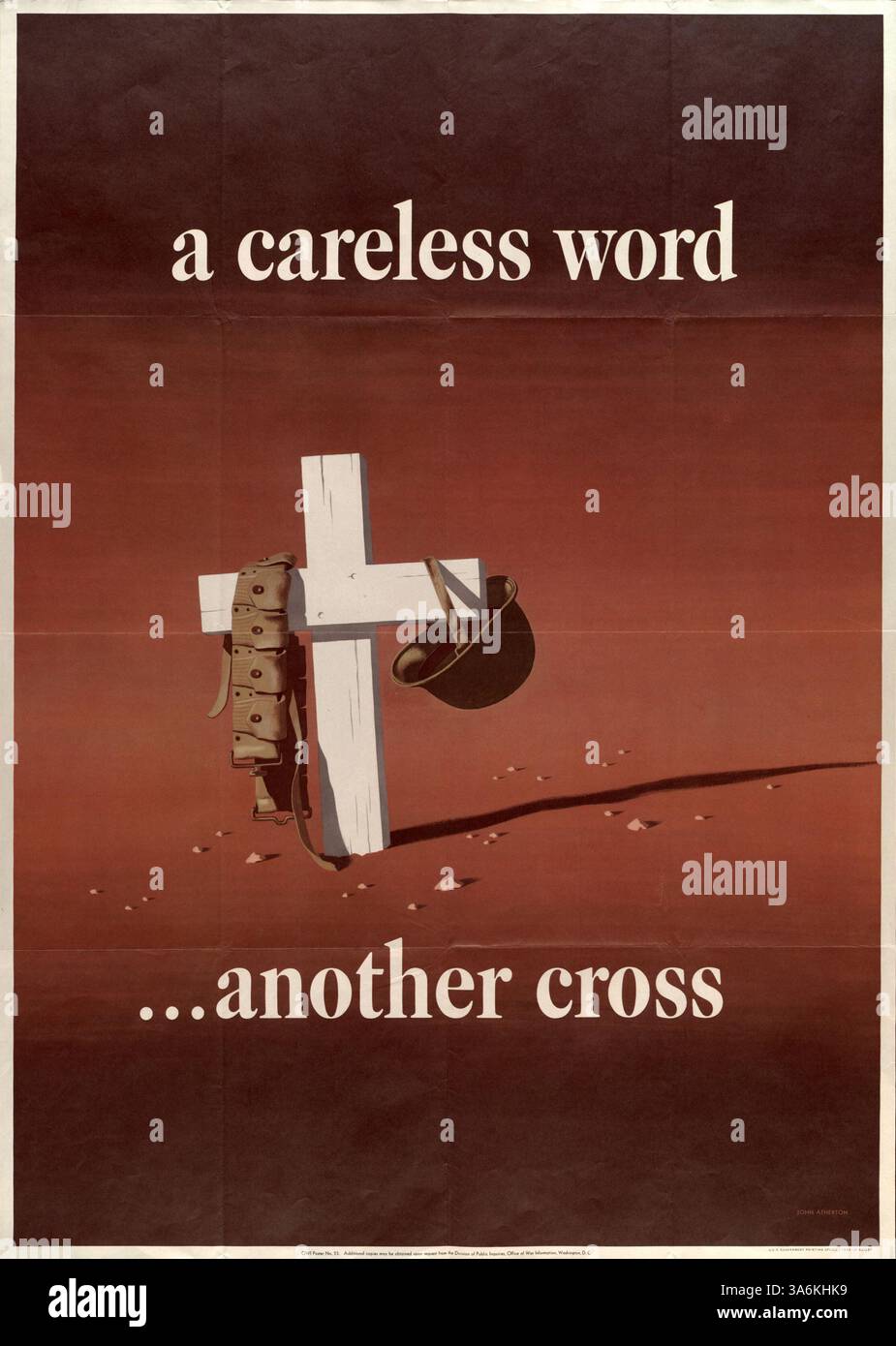 A World War II propaganda poster warning against careless talk ...