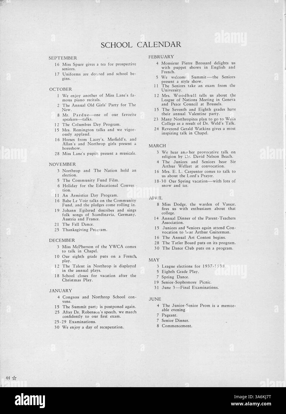 The 1937 'Tatler' Yearbook from Northrop Collegiate highlights the ...