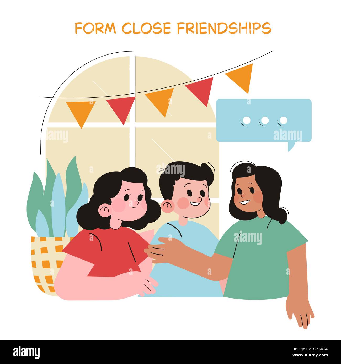 Group of school friends bonding Stock Vector Images - Alamy