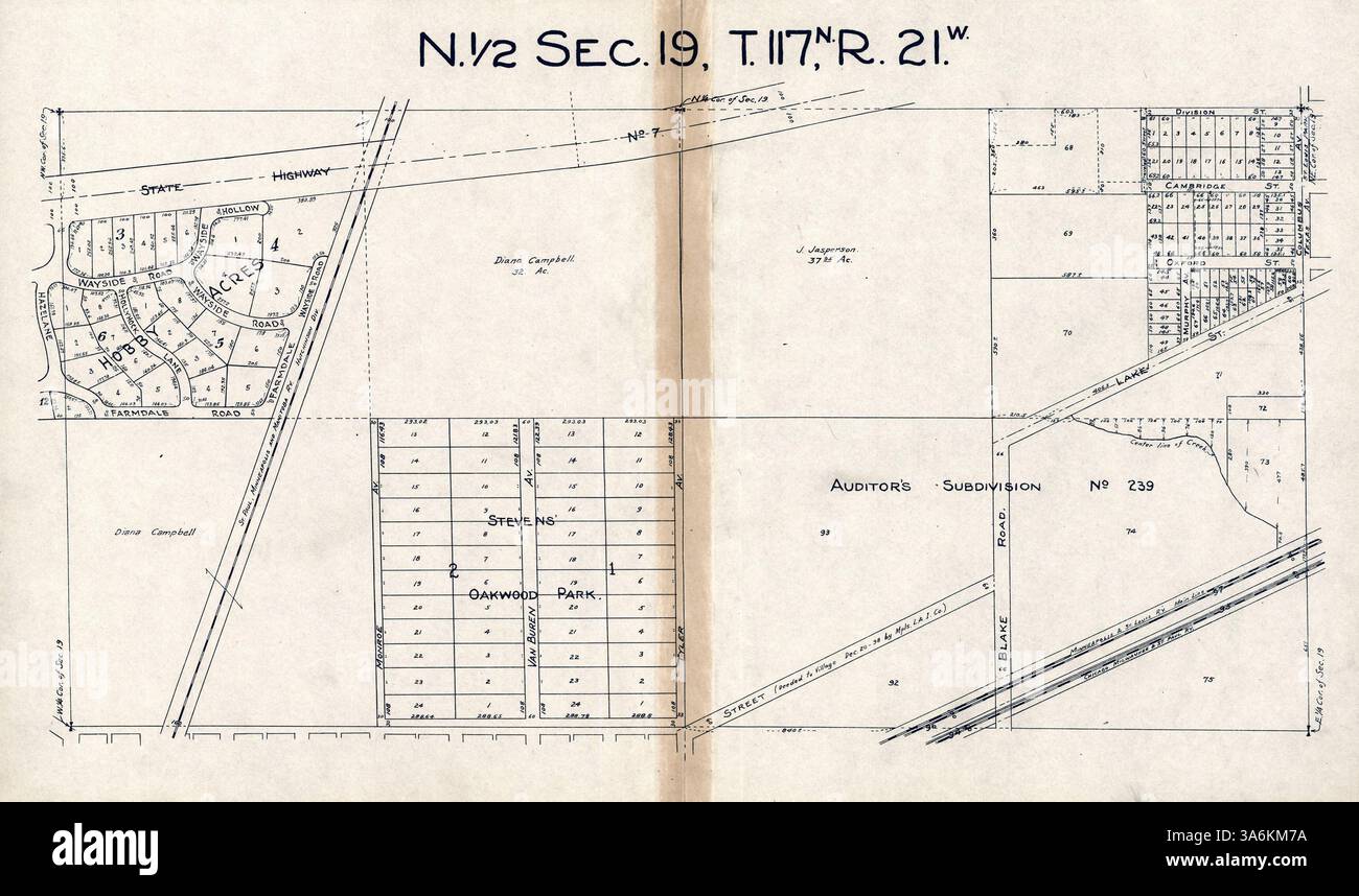 This set of surveys and plats documents property ownership, section ...