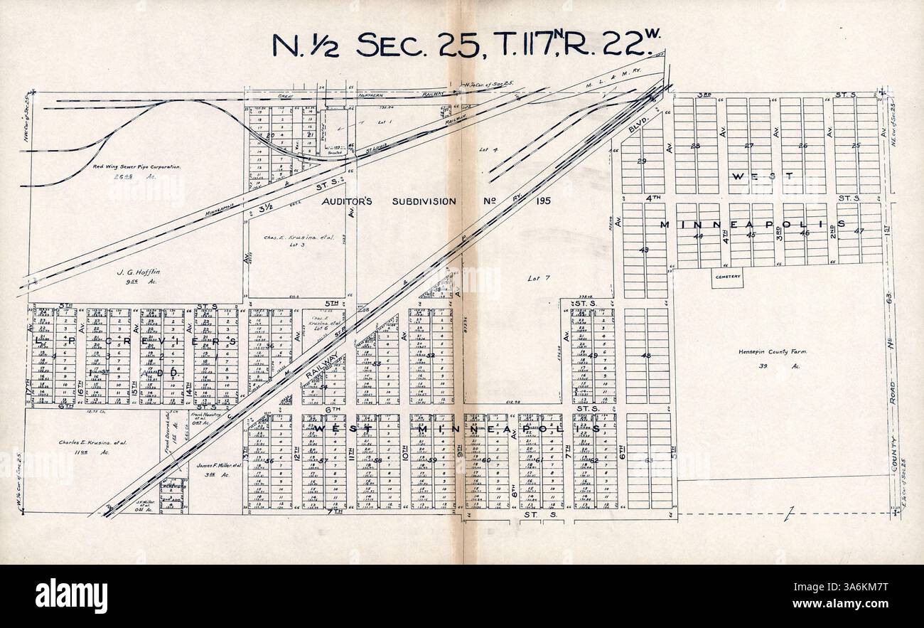 A set of surveys and plats documenting property ownership, section ...
