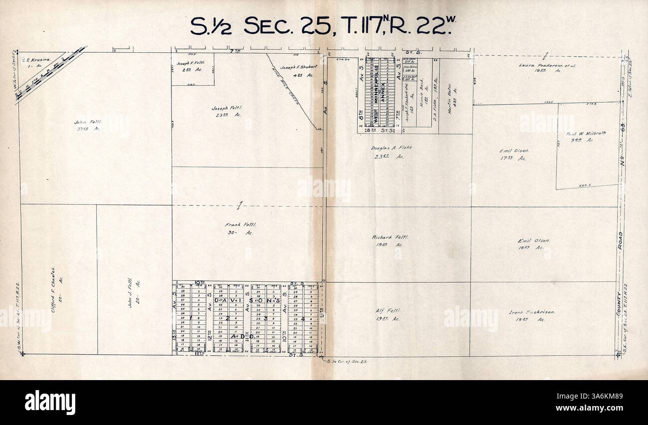 This complete set of surveys and plats covers property ownership ...