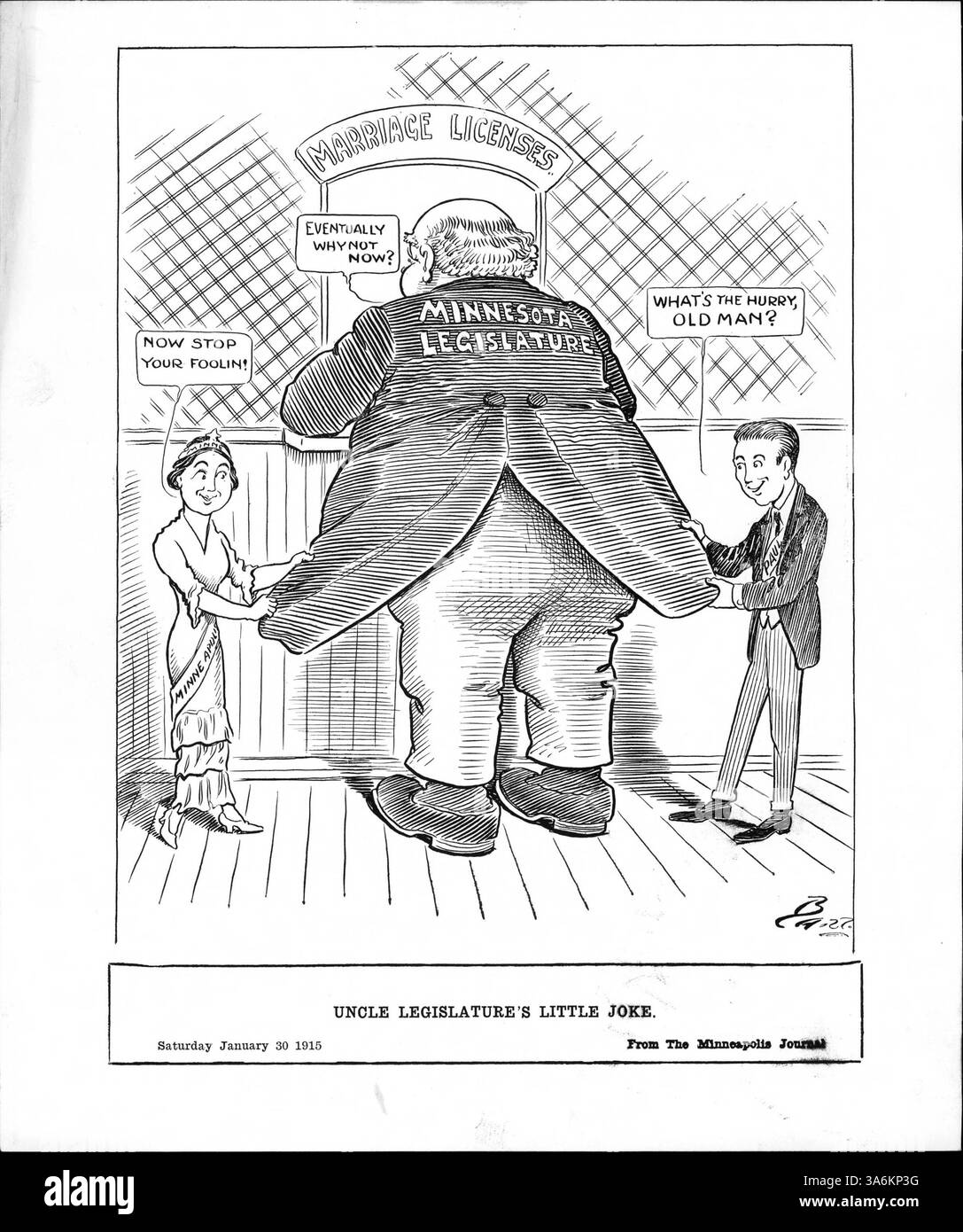 This political cartoon illustrates a humorous moment in the minn hi-res ...