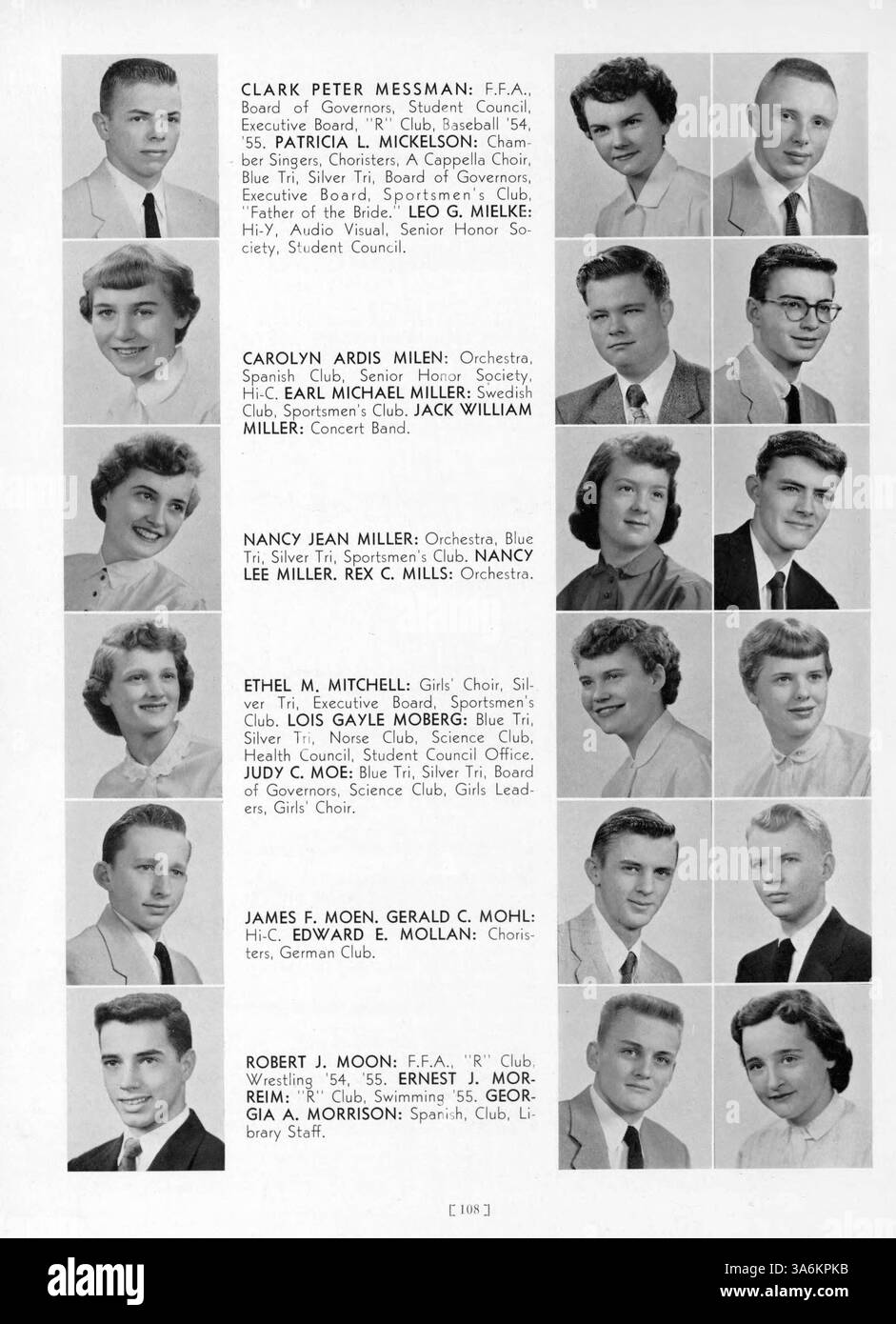 The 1955 roosevelt high school yearbook showcases students hi-res stock ...