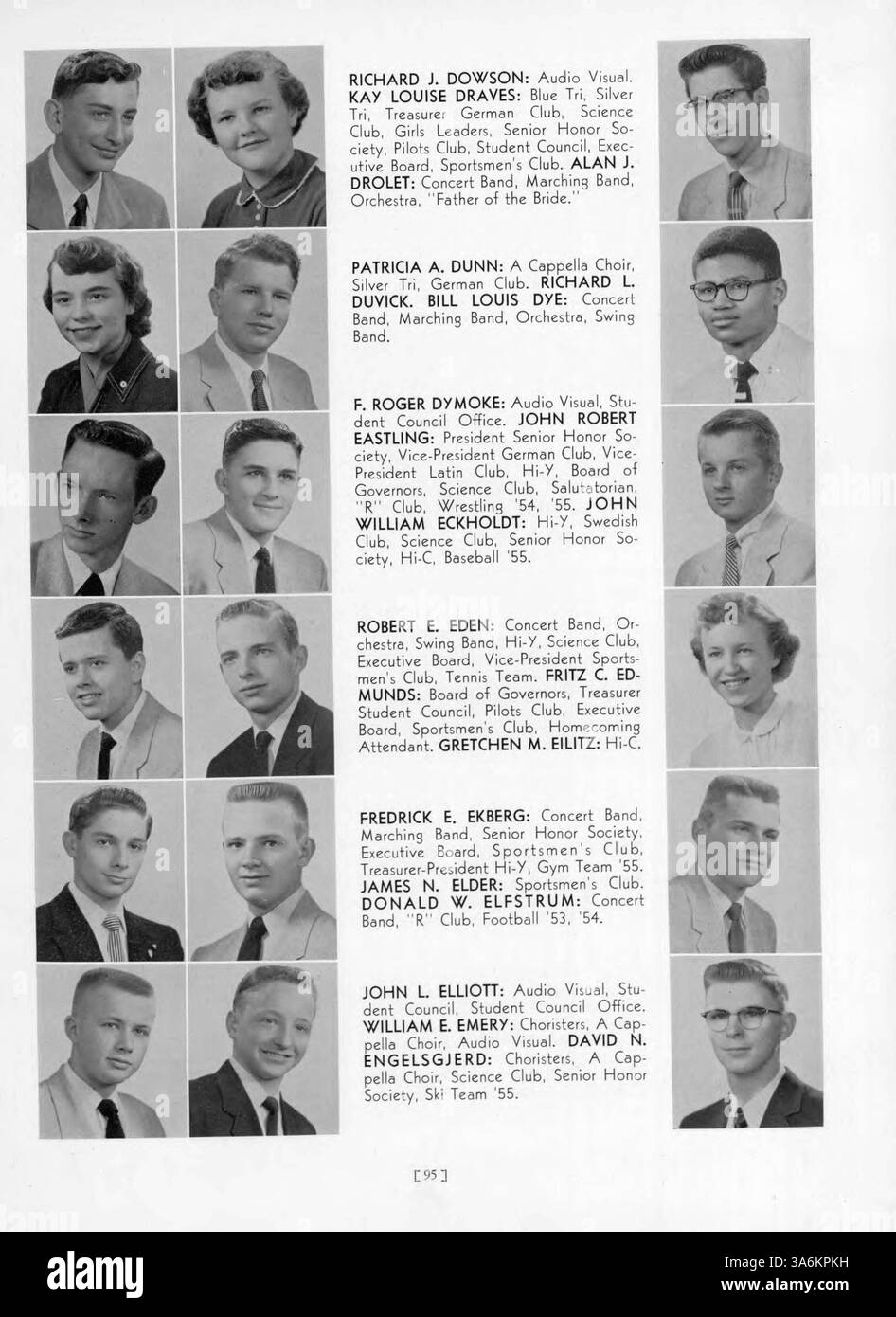 This yearbook from roosevelt high school showcases the 1954 1955 hi-res stock photography and ...