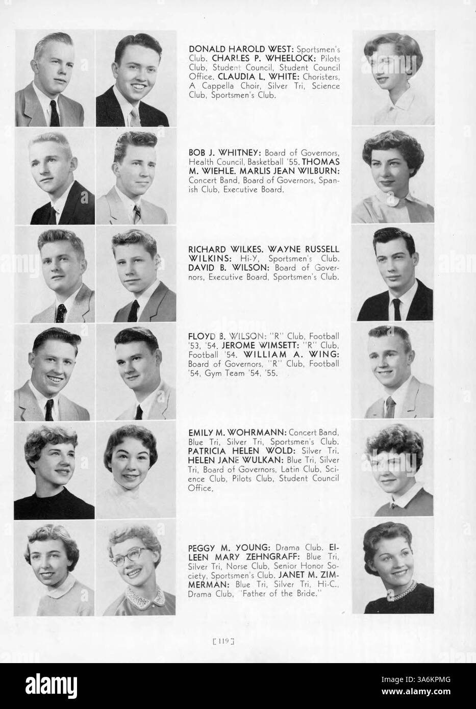 This 1955 yearbook from roosevelt high school features records o hi-res ...