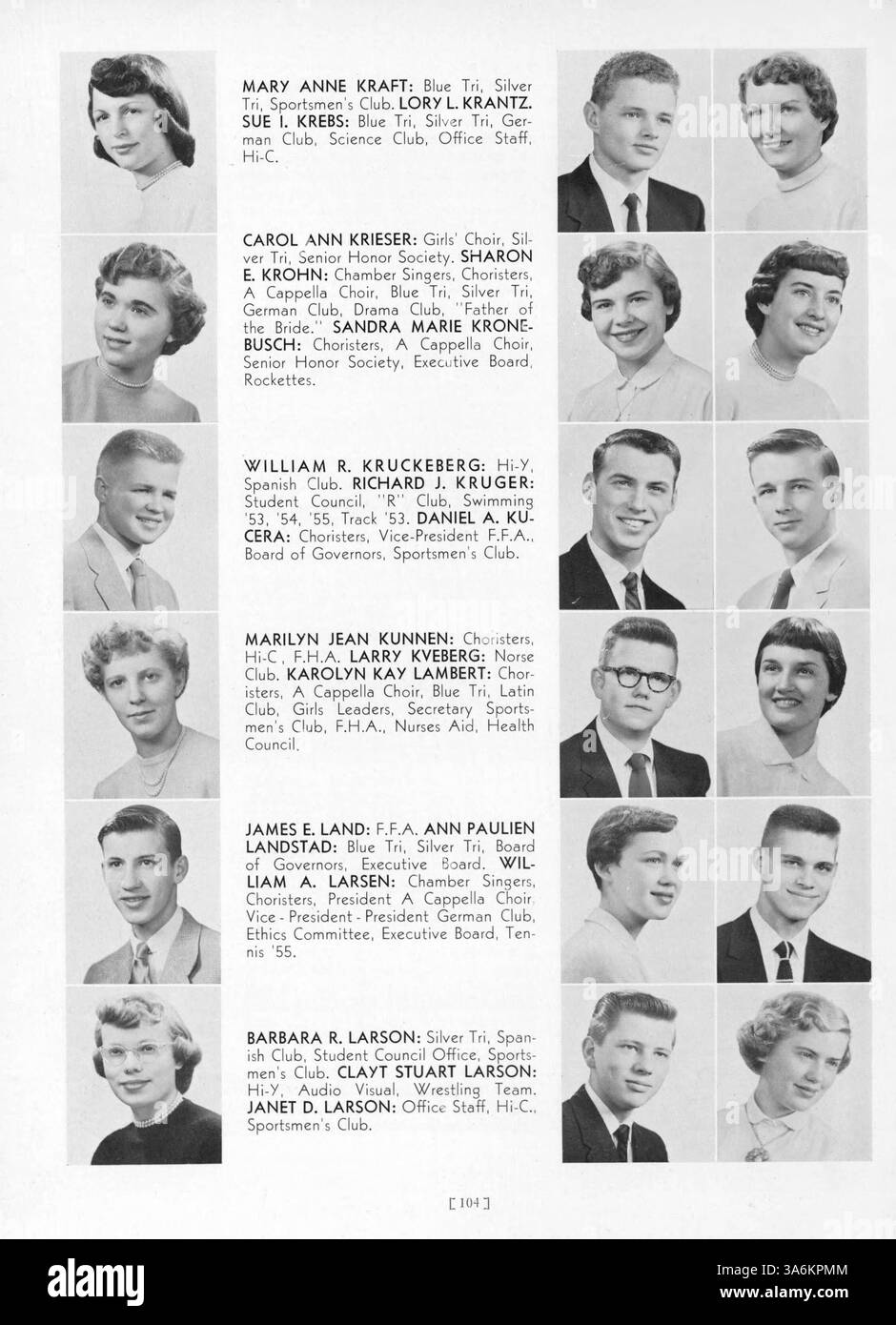 This 1955 yearbook from roosevelt high school features students hi-res ...