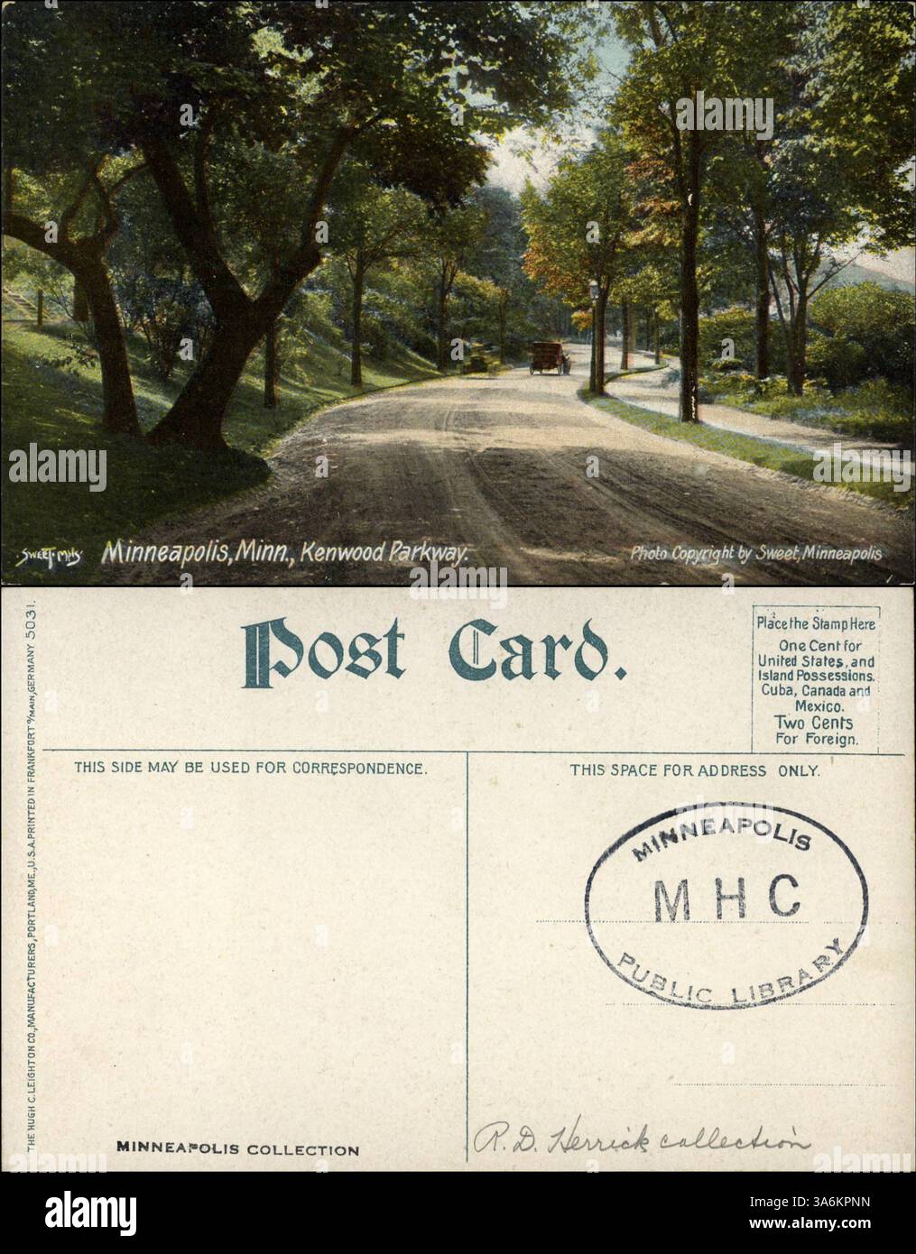 This historical image shows Kenwood Parkway in Minneapolis, Minnesota ...