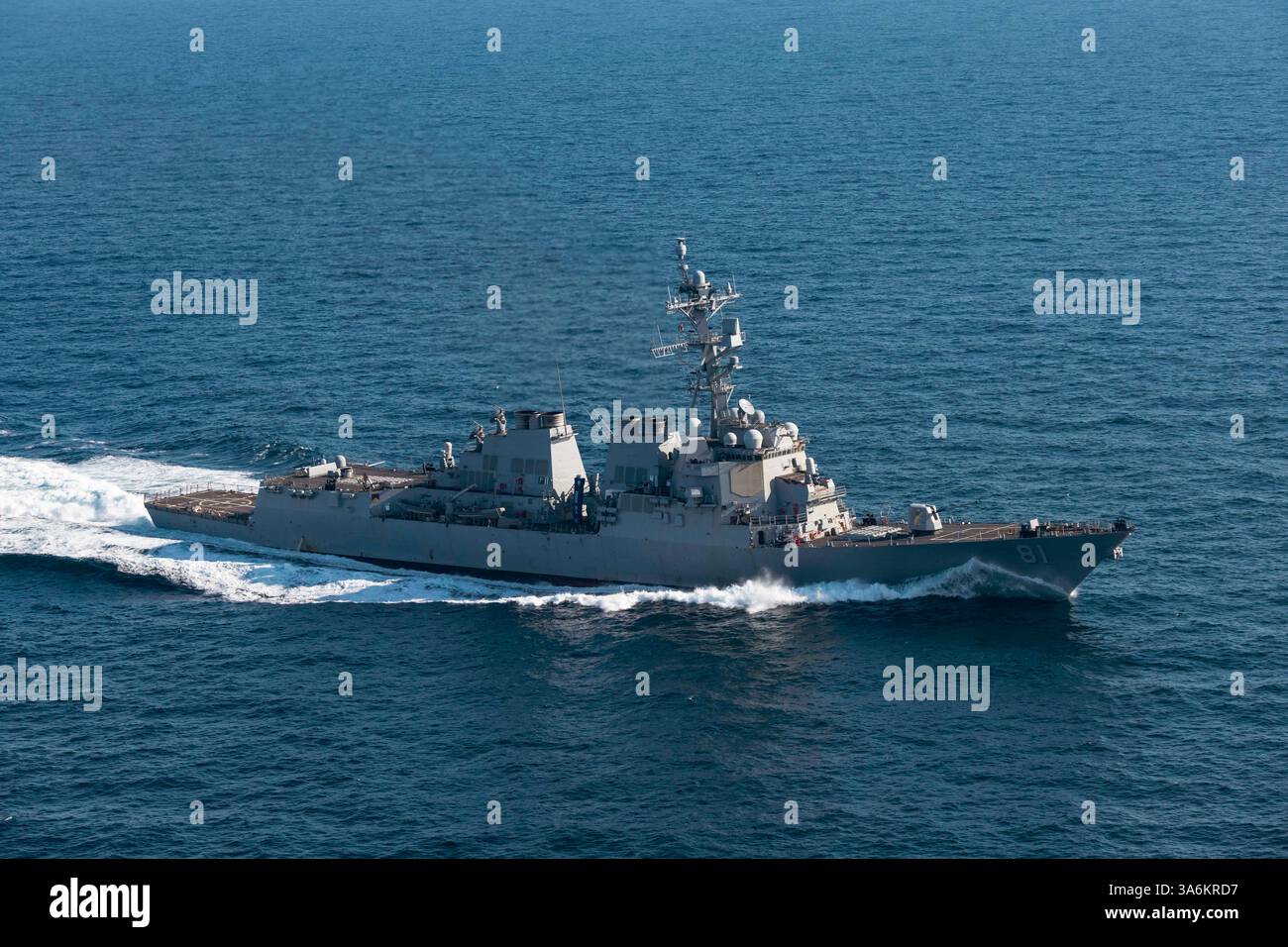 The Arleigh Burke-class guided-missile destroyer USS Winston S ...