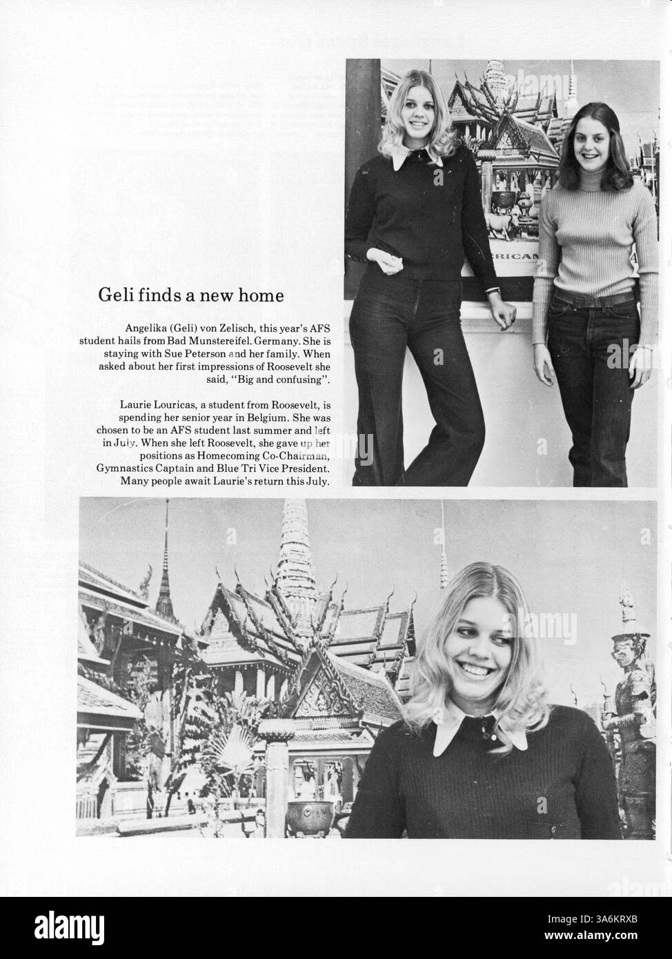 Documenting key events of the 1971 1972 school year hi-res stock ...