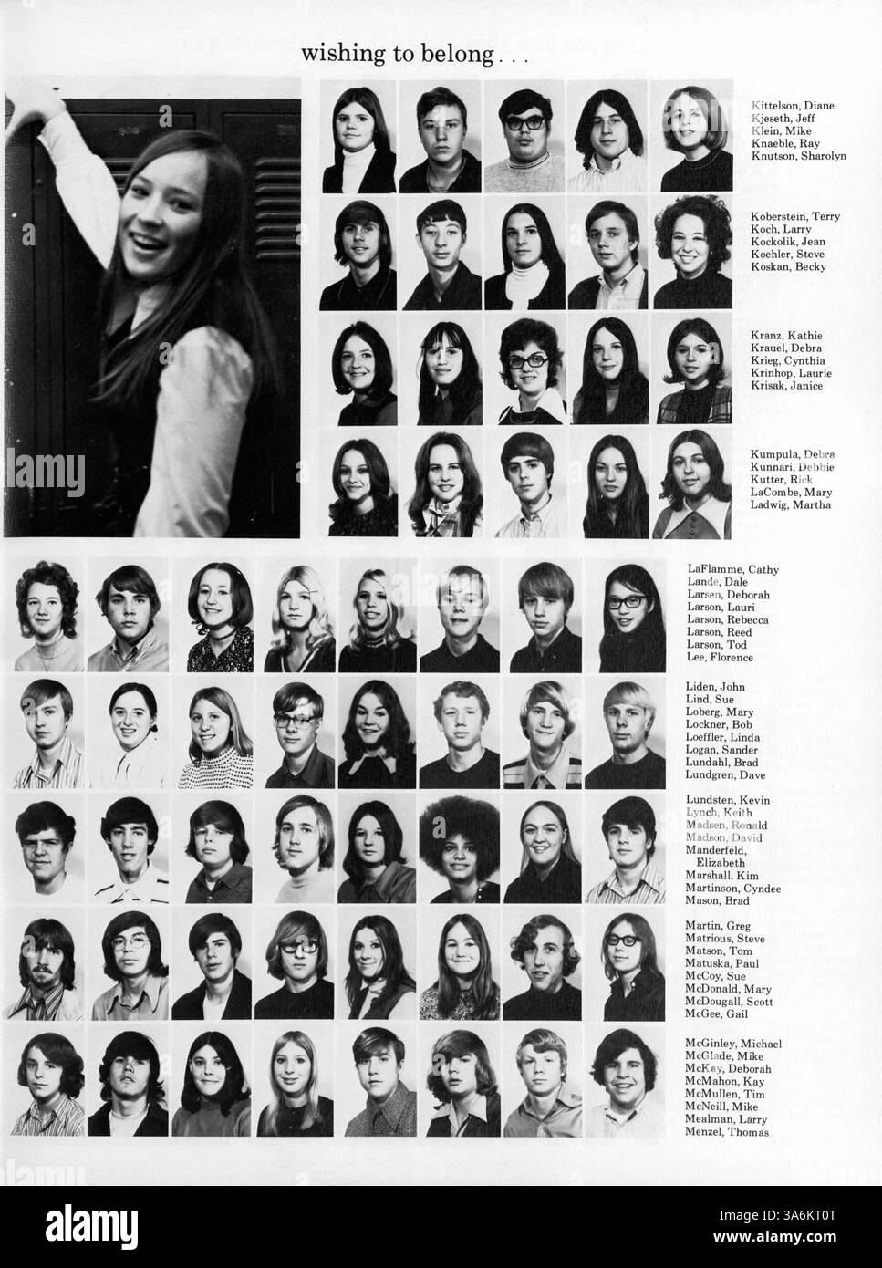 The 1972 Roosevelt High School yearbook, "A Time Together," documents ...