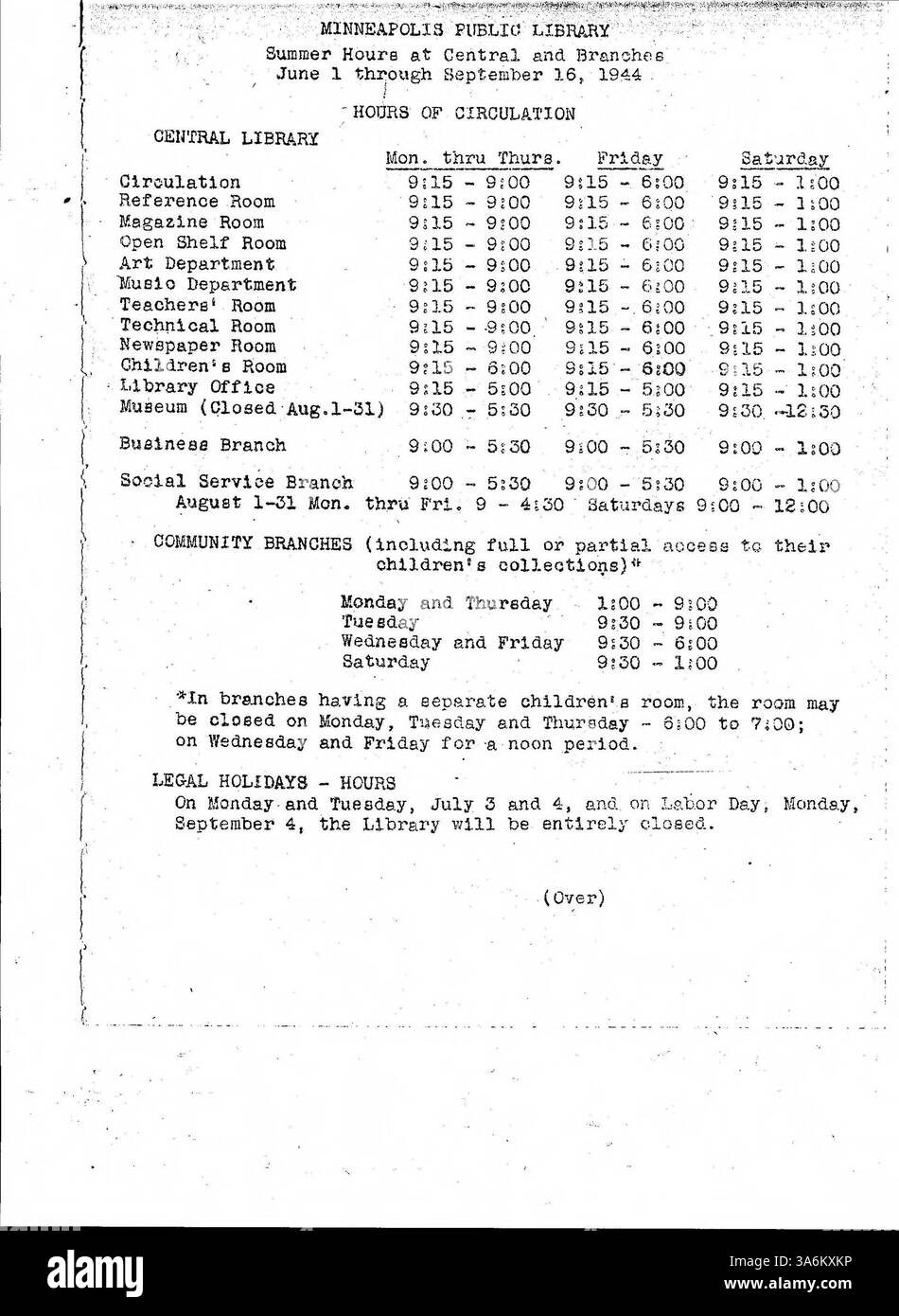 The 1944 weekly bulletin for employees of the Minneapolis Public ...