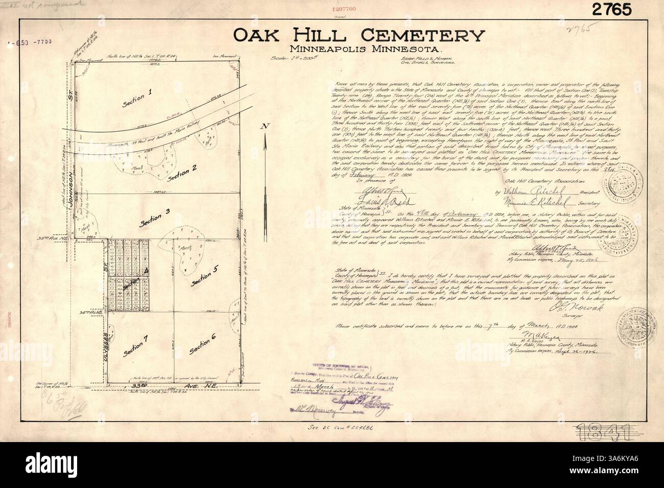 Oak Hill Cemetery in Hennepin County serves as a historical burial site ...