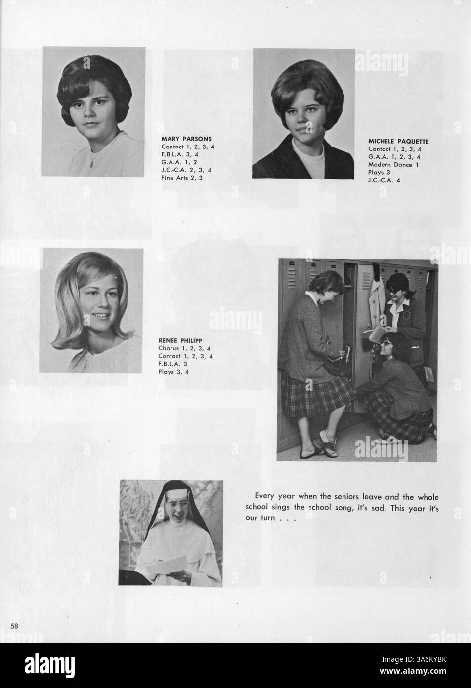 This 1966 regina yearbook features student portraits hi-res stock ...