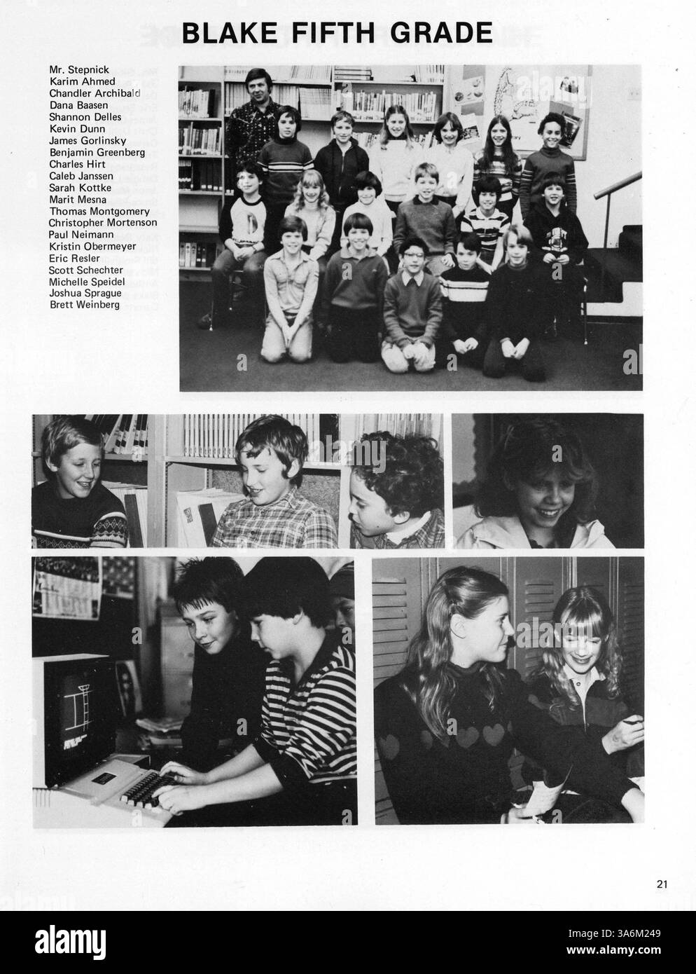 Blake Lower School's 1982 Memory Book captures the essence of the 1981 ...