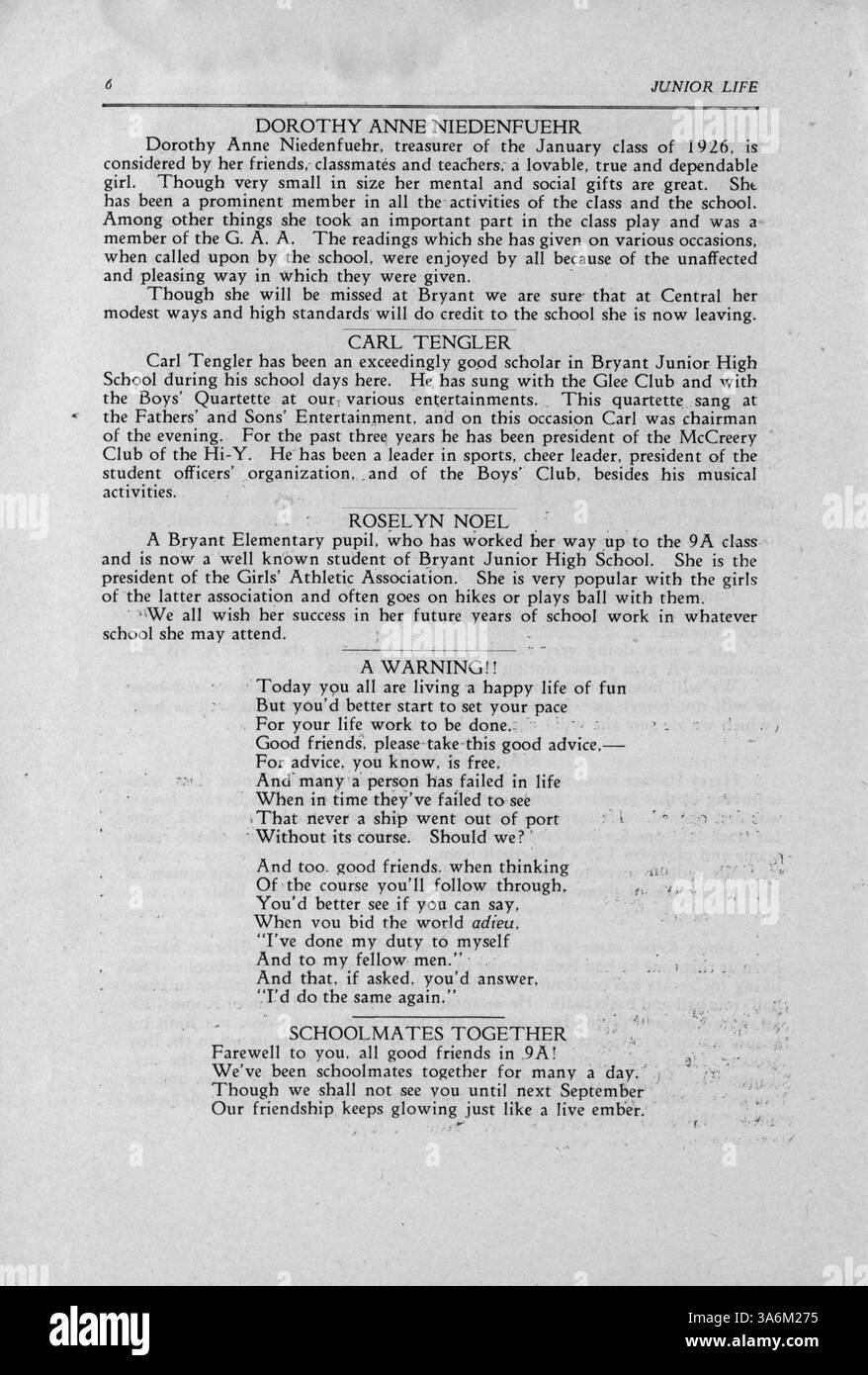 The January 1926 edition of the Bryant Jr. High Yearbook documents the ...