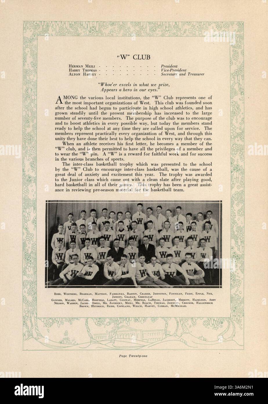The Hesperian 1925 yearbook from West High captures important moments from the 1924-1925 ...