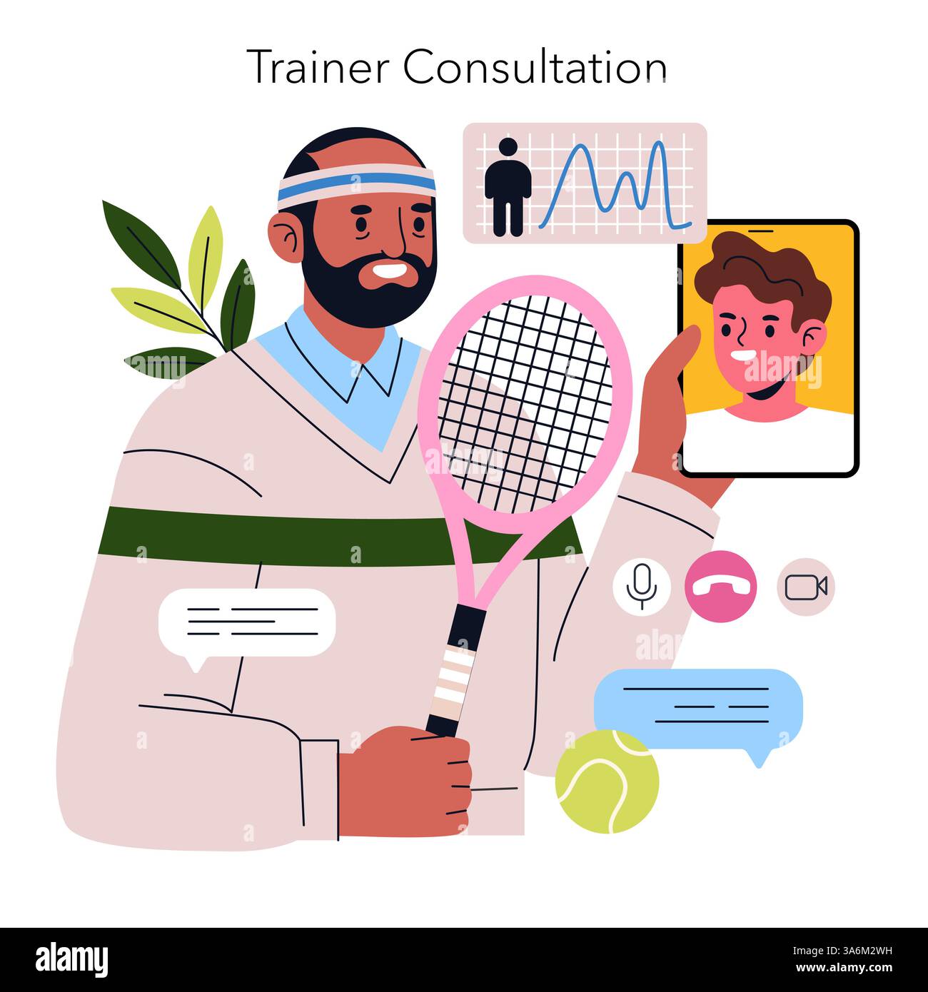 Remote personal training session with a focus on tennis techniques ...