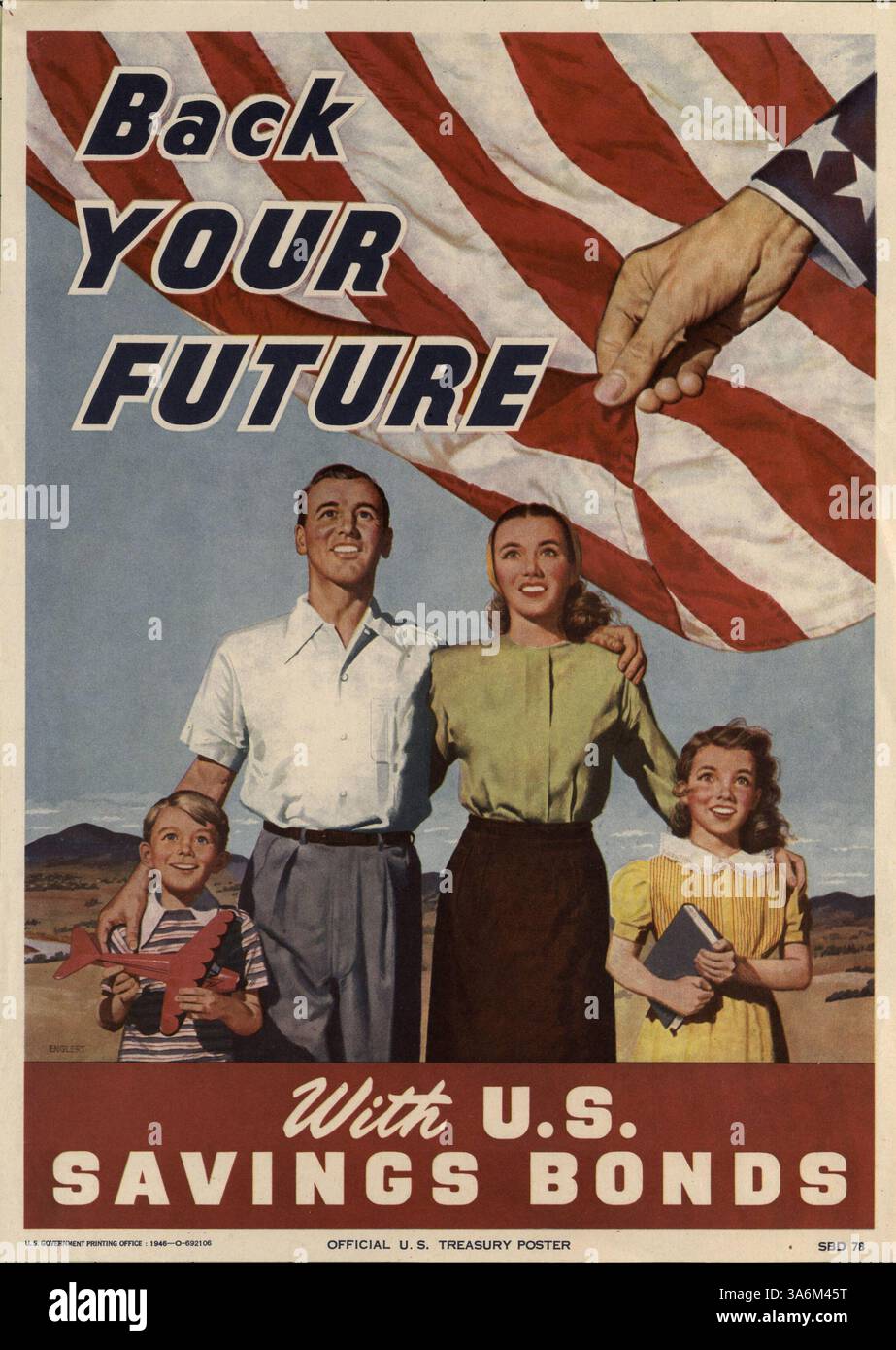 The 'Back Your Future' U.S. Savings Bonds poster from 1946 shows Uncle ...