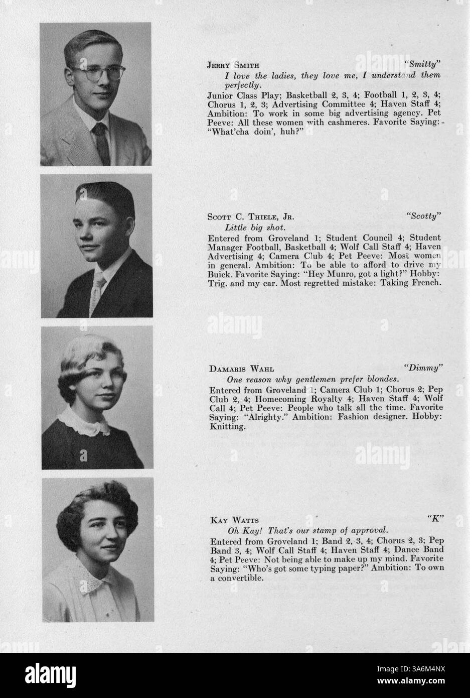 Deephaven highs 1952 yearbook captures student life hi-res stock ...