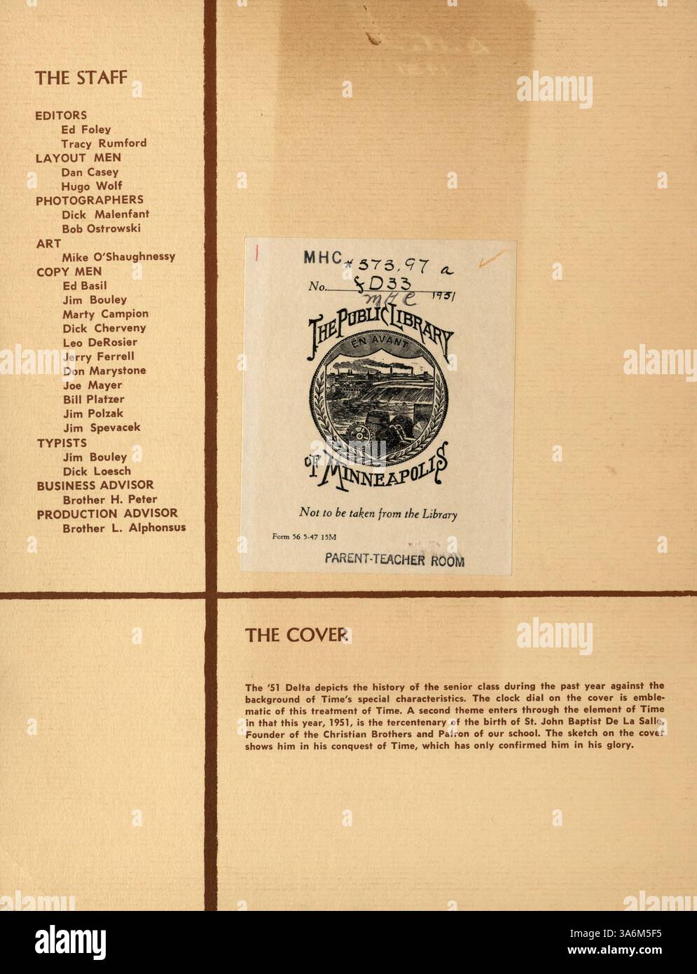 The 1951 yearbook, Delta, from De La Salle High School documents ...