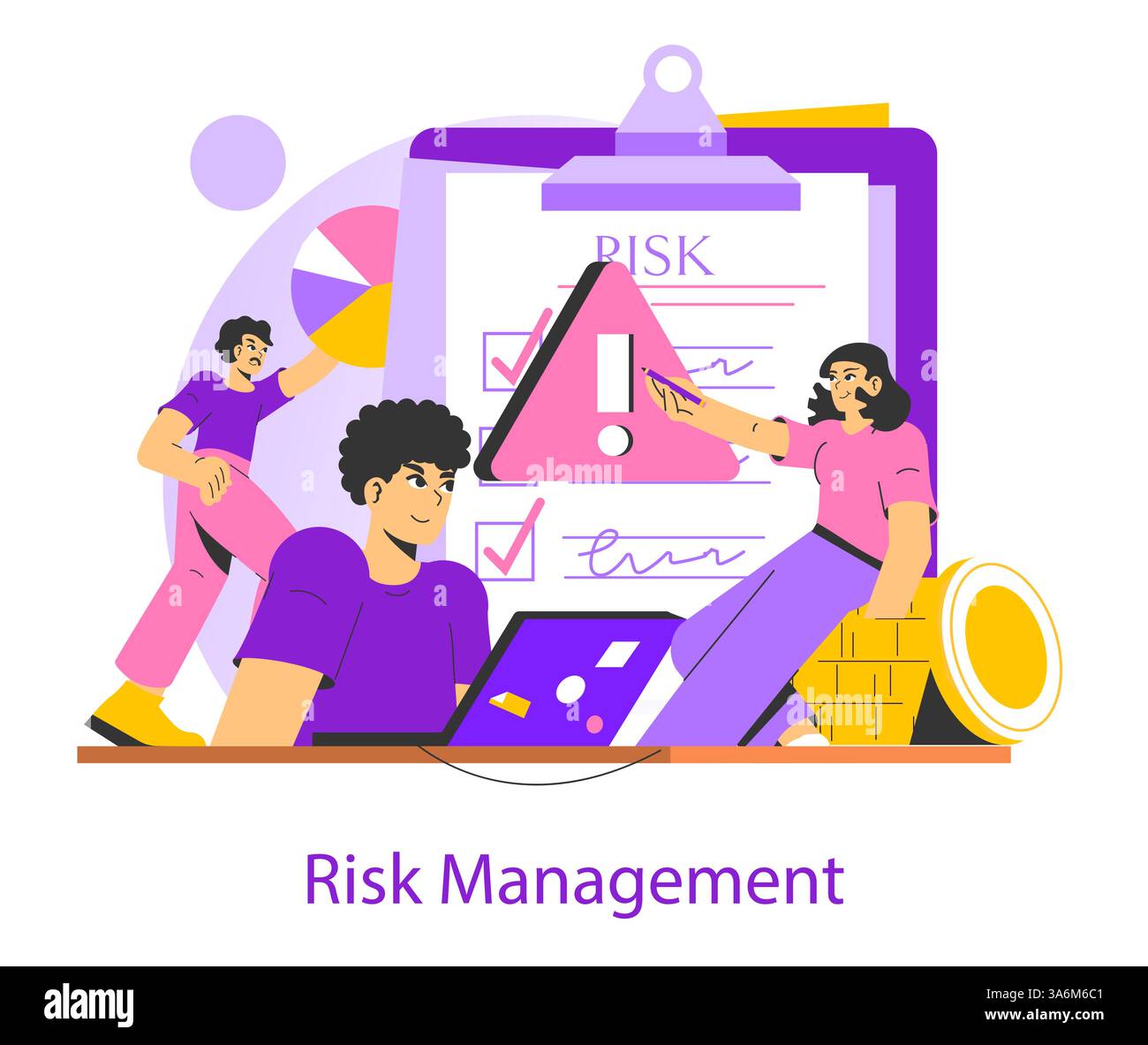 Risk management concept illustrating the assessment and control of ...