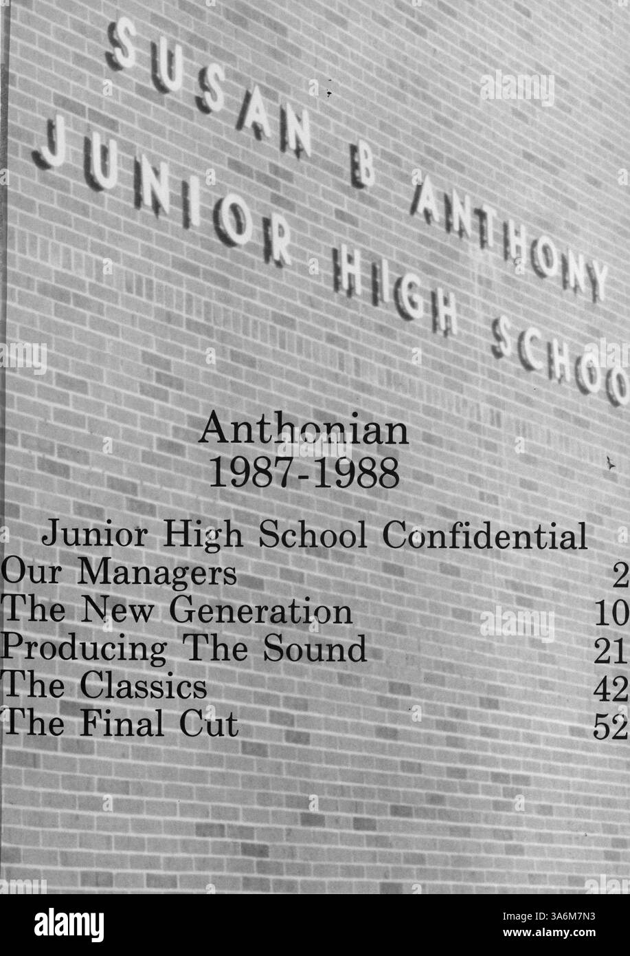The 1988 'Anthonian' yearbook offers a detailed reflection of Anthony ...