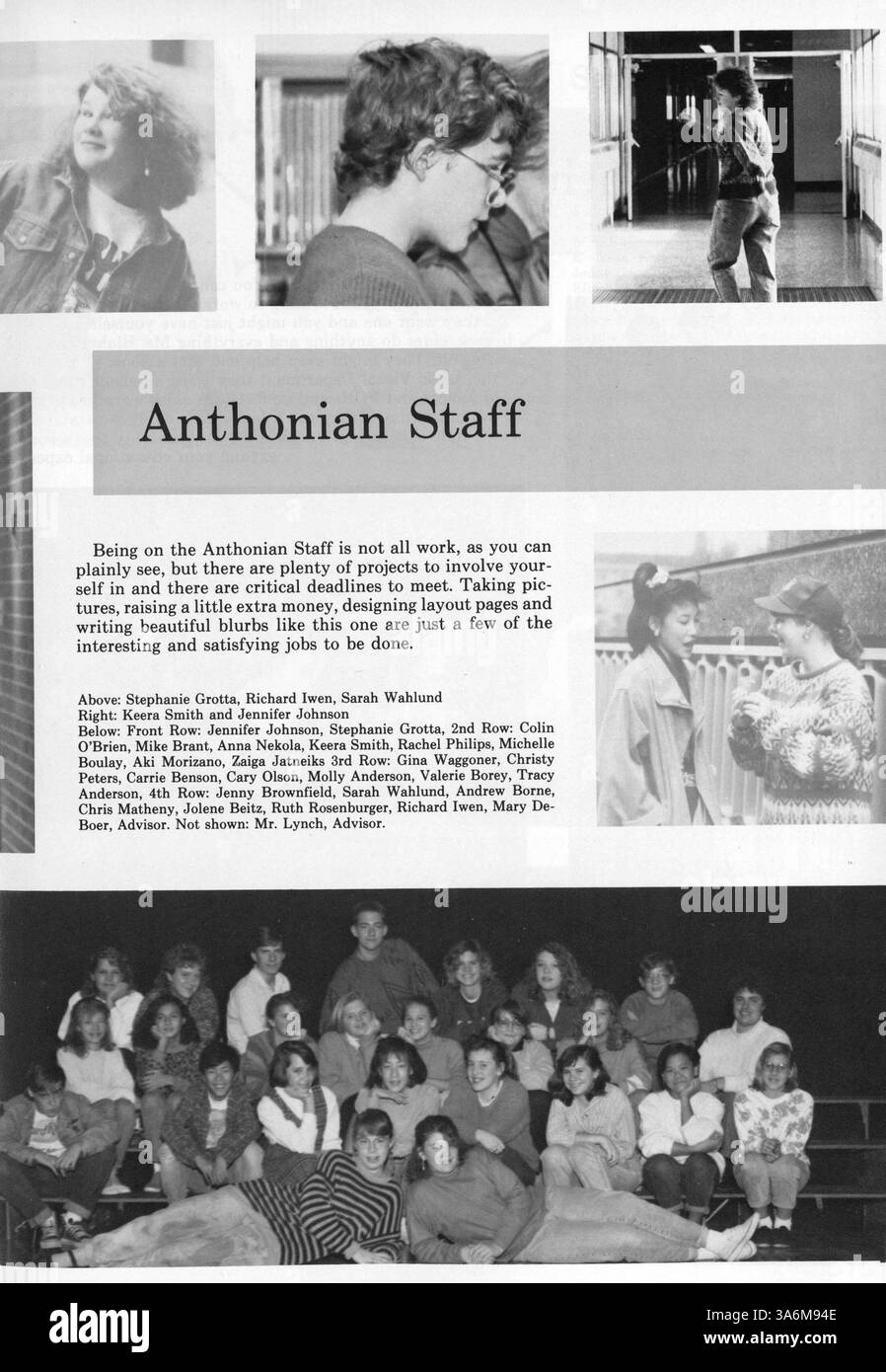 The 'Anthonian' 1988 yearbook from Anthony Jr. High documents the ...
