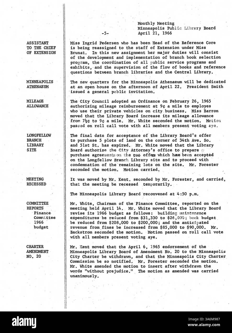 The minutes of the Minneapolis Public Library Board of Directors from ...