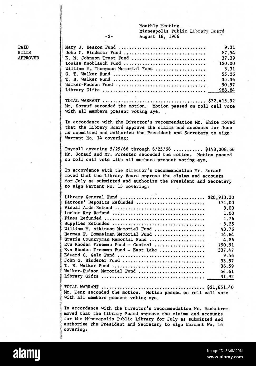 These 1966 minutes document the minneapolis public library board hi-res ...