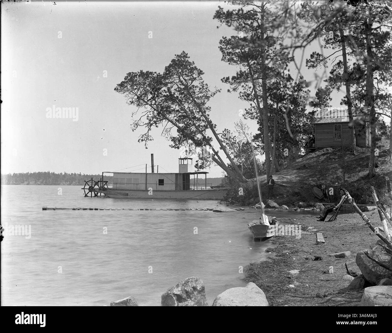 A steamboat is pictured at the landing in Walker on Leech Lake, with ...
