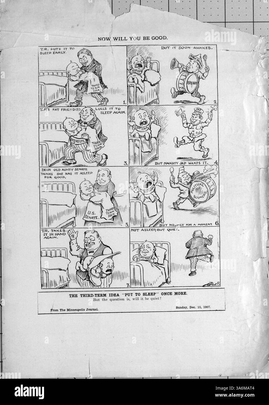 This political cartoon depicts President Roosevelt’s attempts to quash ...