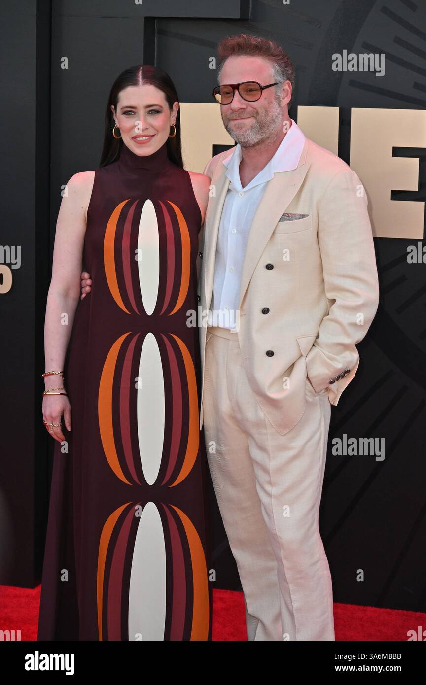 Hollywood, CA USA - March 24, 2025: Lauren Miller, Seth Rogen attends ...