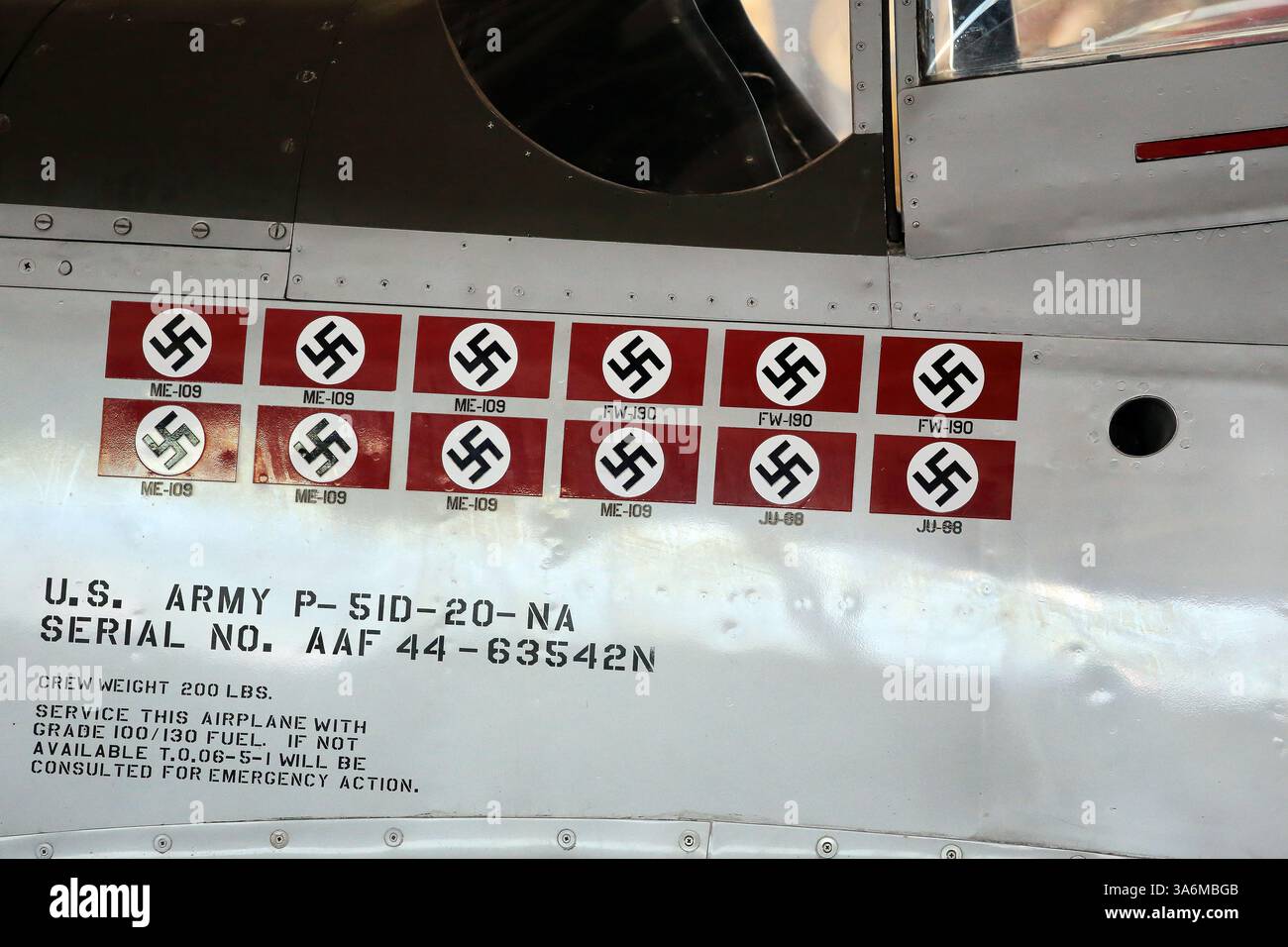 Nazi kill symbols on side of P-51D Mustang fighter, American Airpower ...