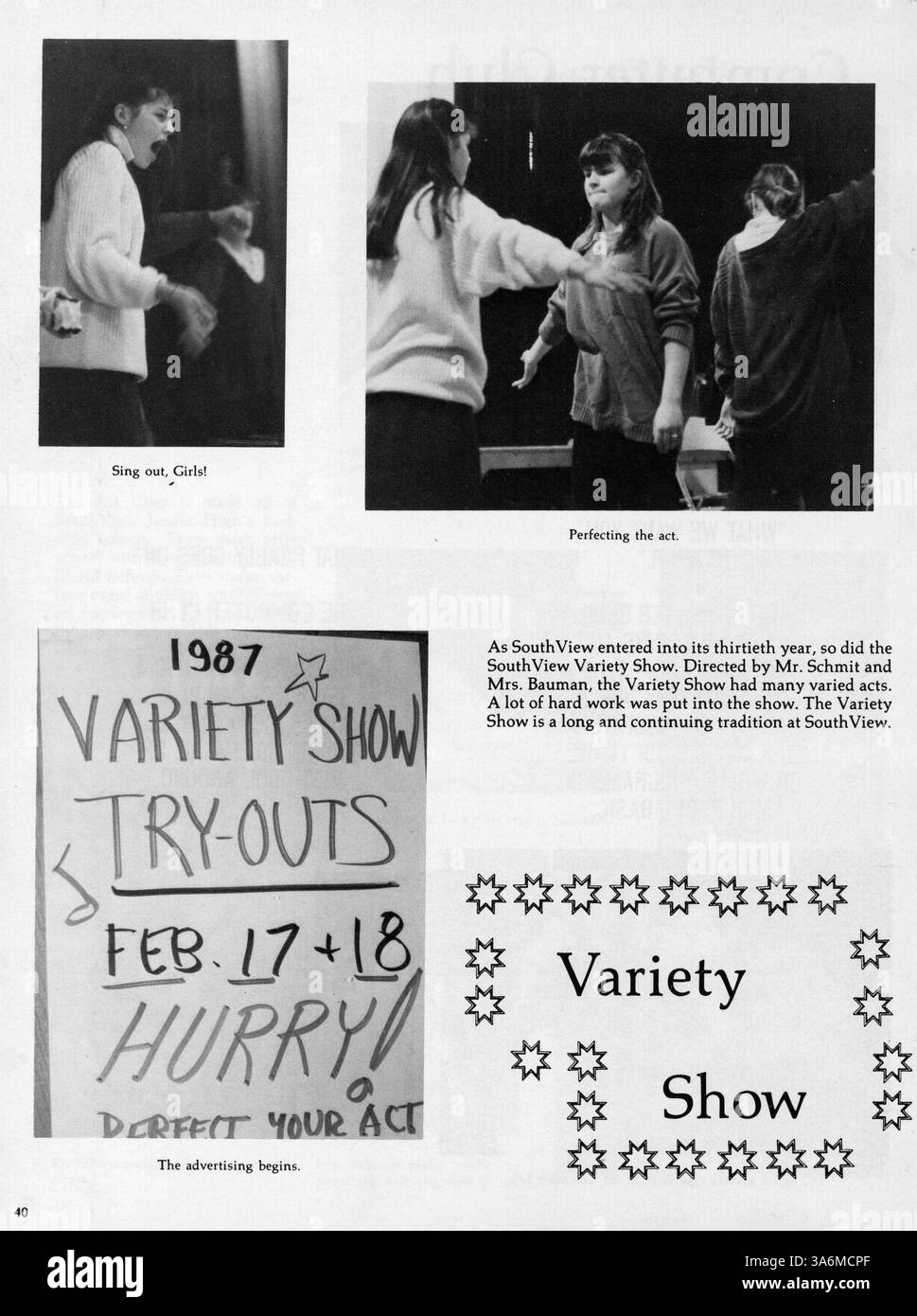 Reflections 1987 captures key moments from South View Junior High, including student portraits ...