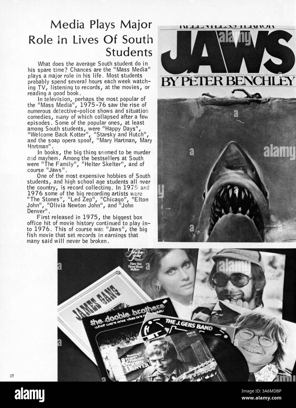 The 1976 South High School 'Seventy Six Tiger' yearbook documents ...