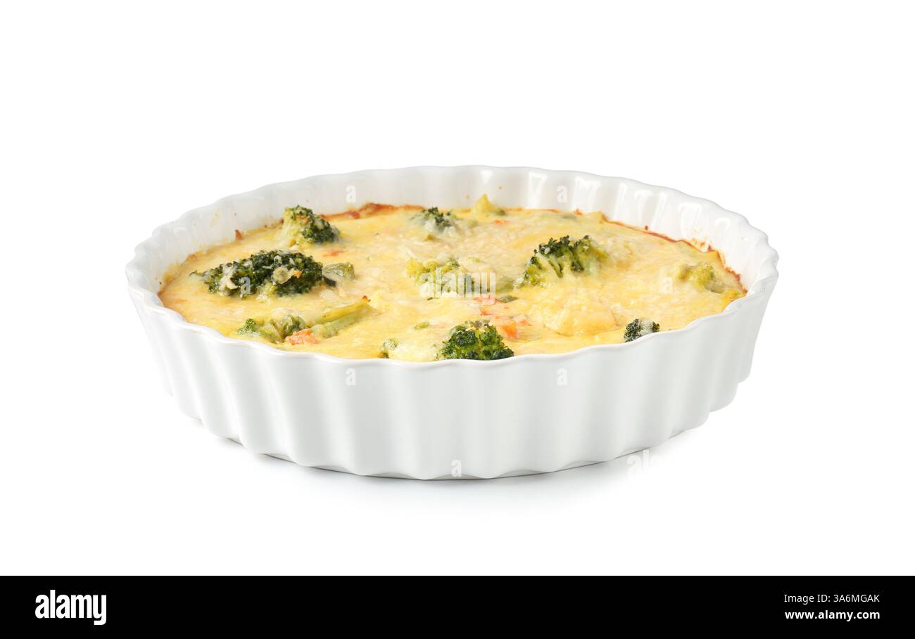 Delicious baked vegetable casserole isolated on white Stock Photo - Alamy