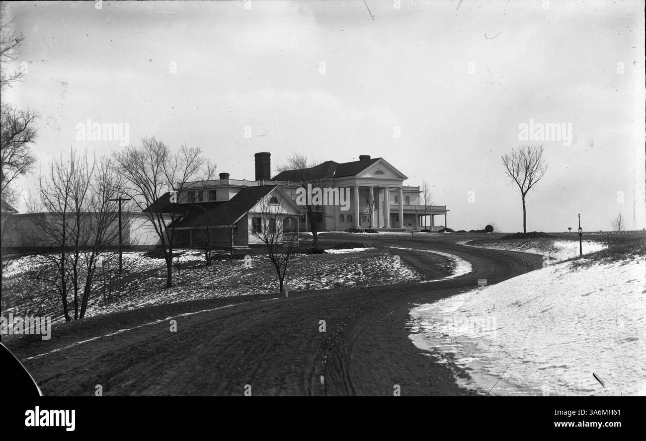 Showcasing its historic clubhouse amidst snow covered grounds hi-res ...