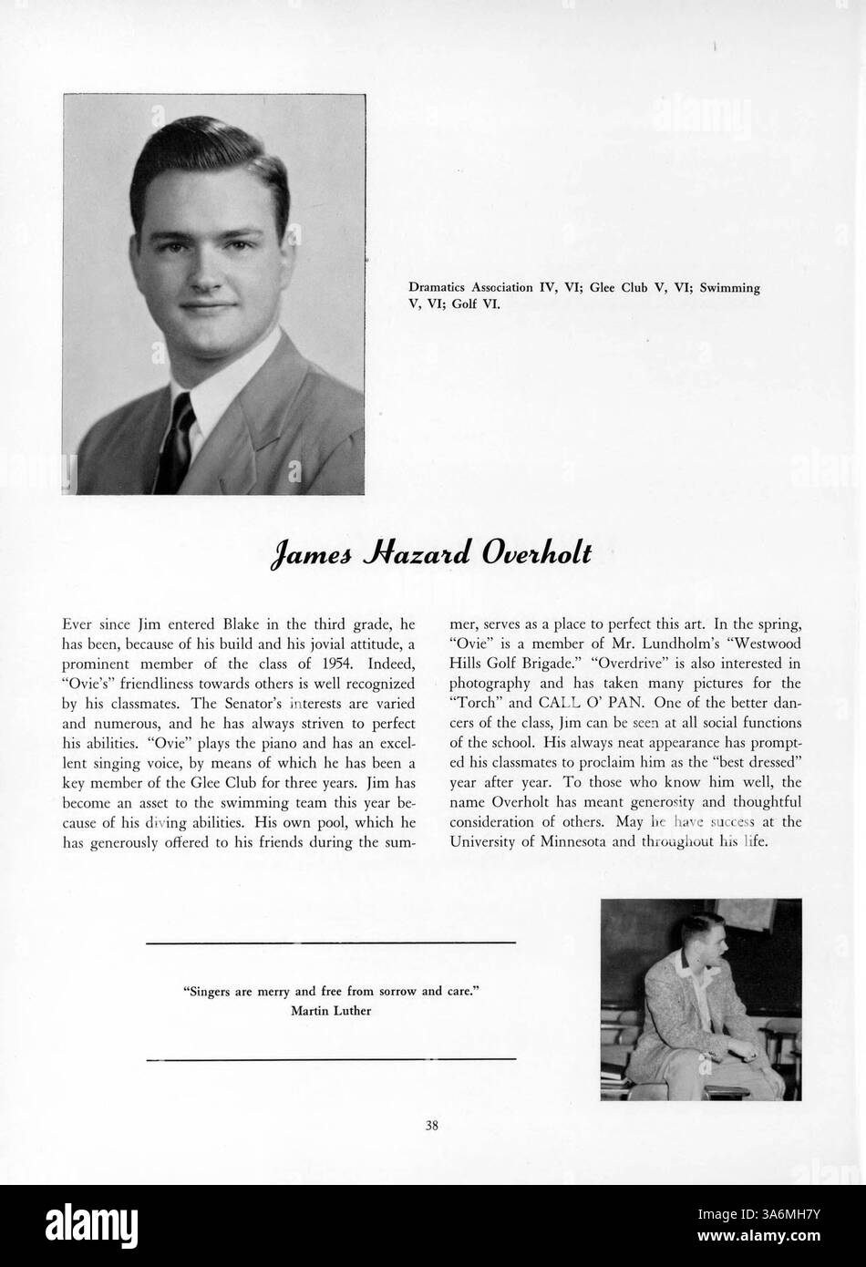 Documenting key events of the 1953 1954 school year hi-res stock ...