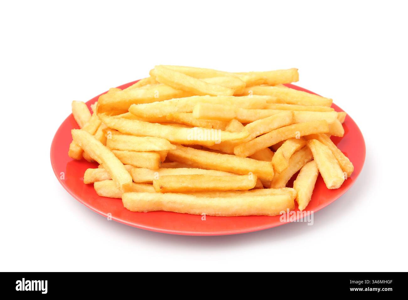 Many delicious French fries isolated on white Stock Photo - Alamy