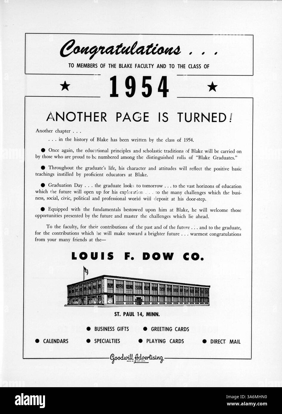 The 1954 Blake Yearbook showcases student achievements, faculty ...