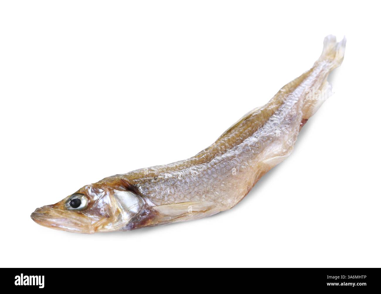 Dried salted smelt fish isolated on white Stock Photo - Alamy