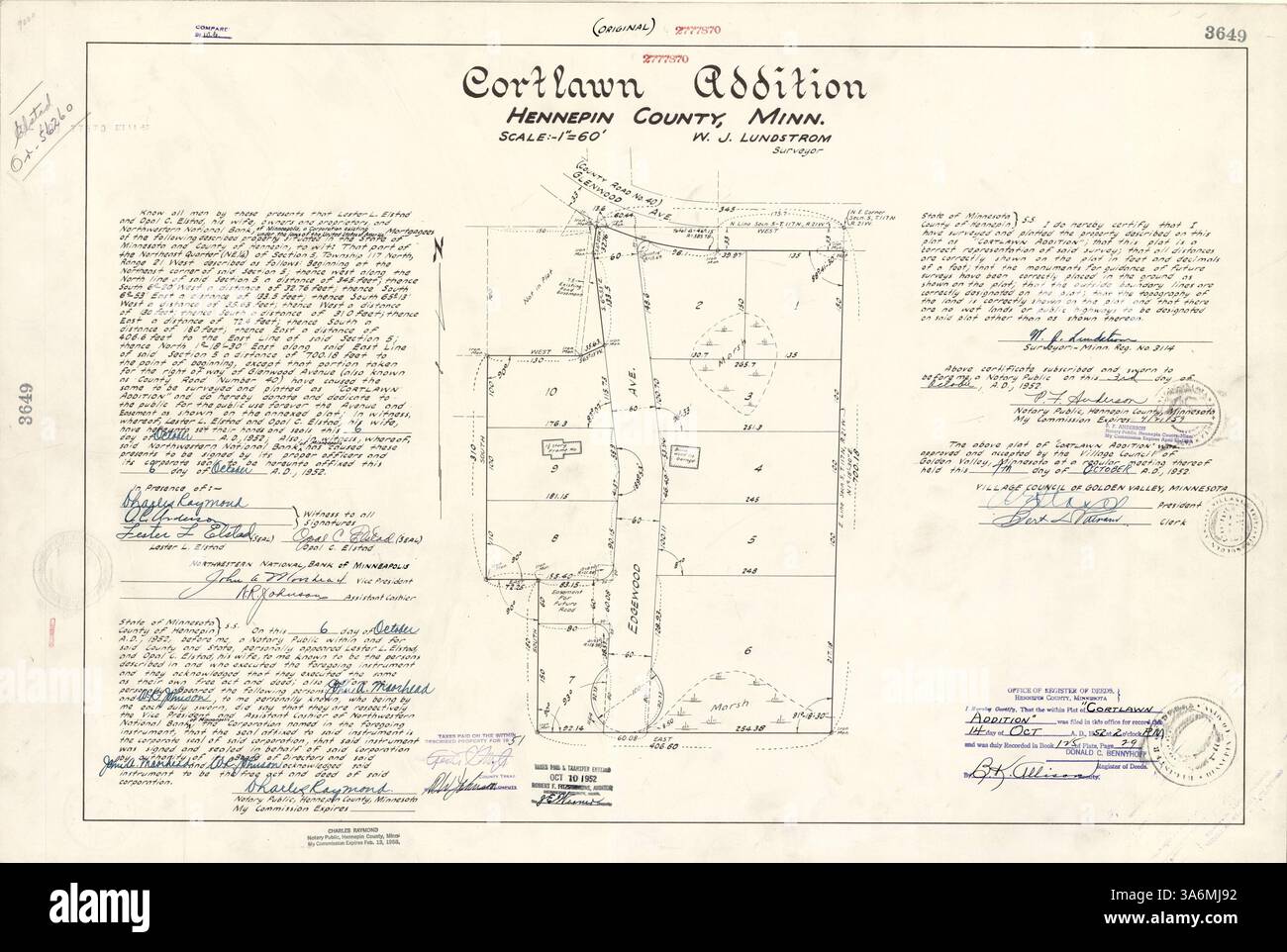 The Cortlawn Addition represents a suburban development area that ...