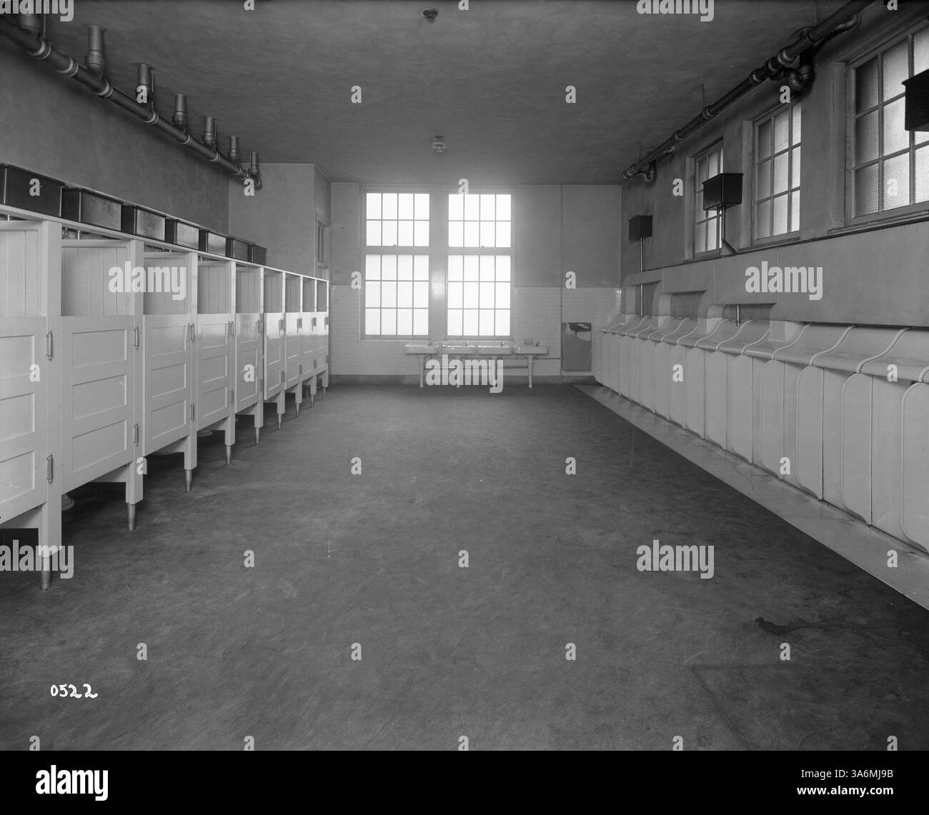 This image shows the boys' restroom on the first floor of Bancroft ...